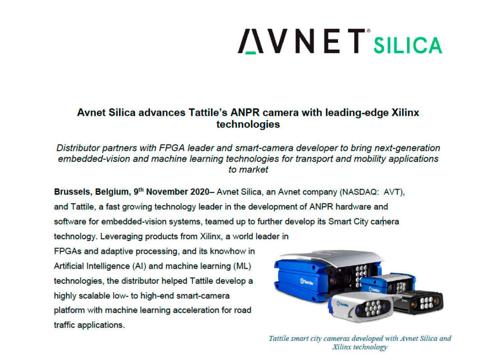 Avnet Silica advances Tattile’s ANPR camera with leading-edge Xilinx ...